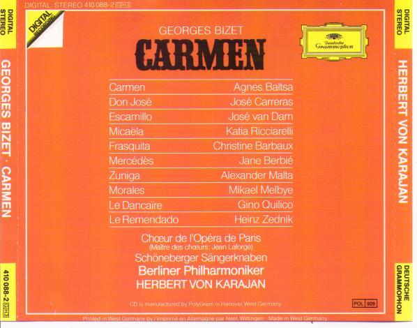 JOSE CARRERAS / RICCIARELLI / BALTSA 'Carmen' 410 088-2 (3-cd Set) – Mint Records