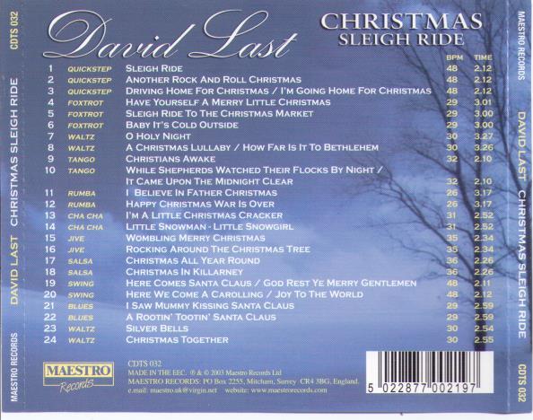 DAVID LAST 'Christmas Sleigh Ride' CDTS 032 – Mint Records