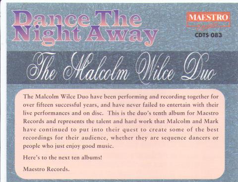 THE MALCOLM WILCE DUO 'Dance The Night Away' CDTS 083 – Mint Records